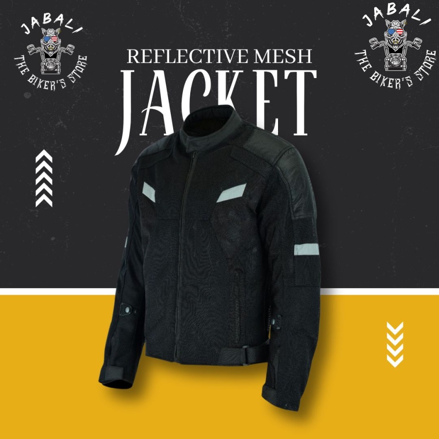 Stay Cool & Safe with Men's Reflective Motorcycle Mesh Jacket with Armor